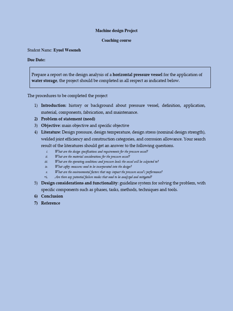 Machine Design Project I | PDF | Strength Of Materials | Stress (Mechanics)