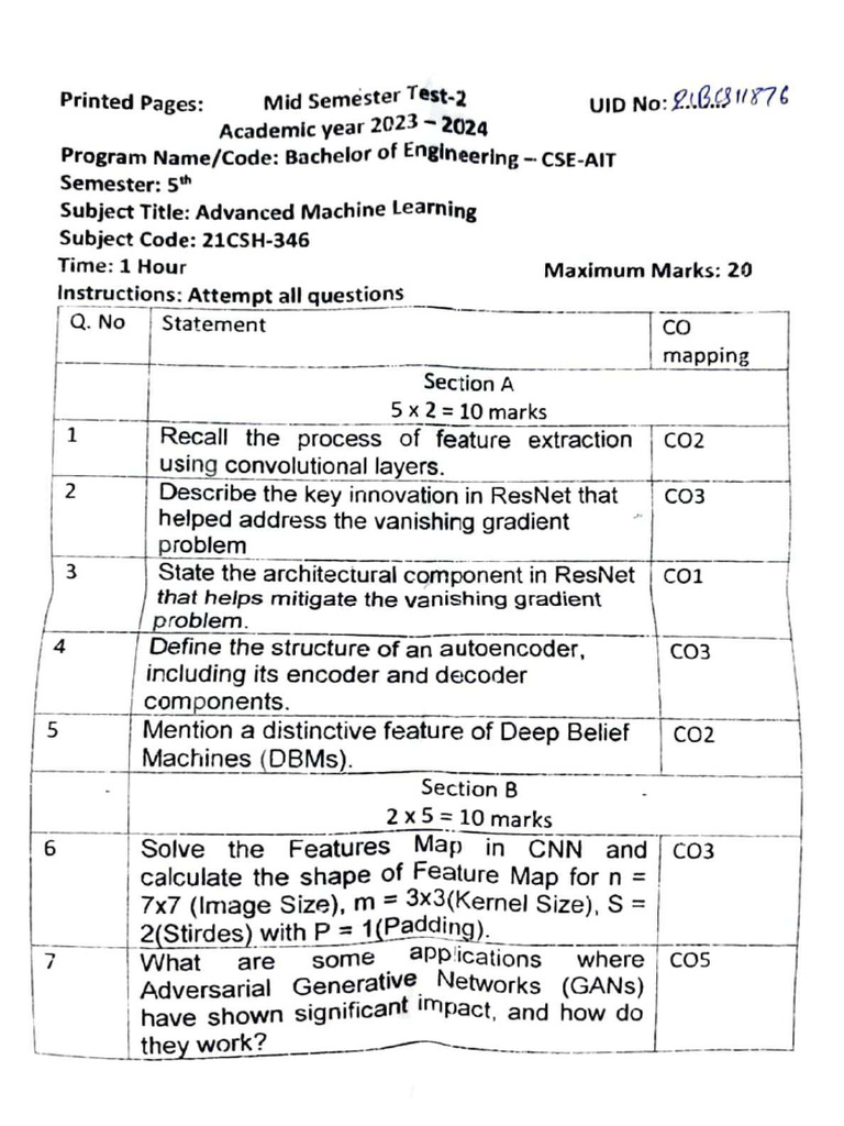 MST2-AML - Chandigarh University | PDF
