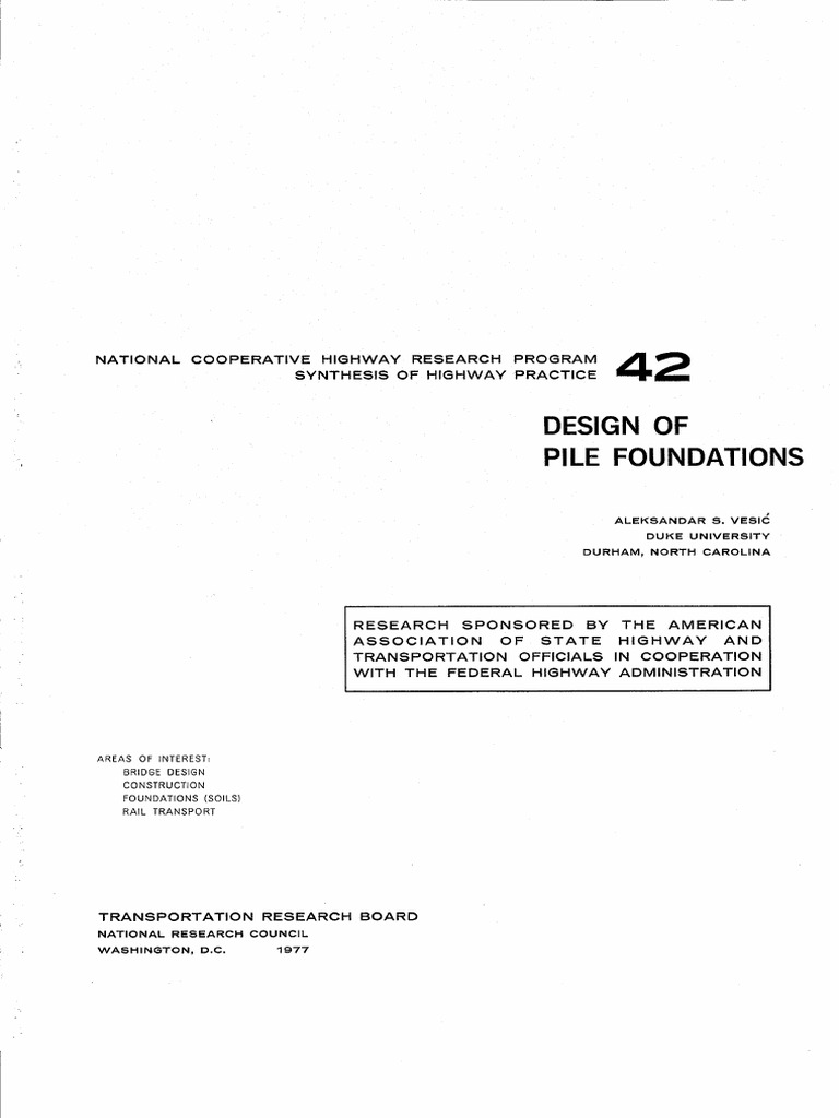 Vesic-1977-Design of Pile Foundations | PDF