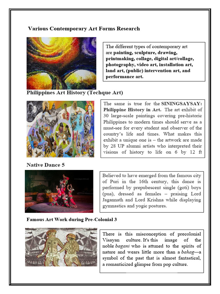 Contemporary Art Forms in the Philippines | PDF