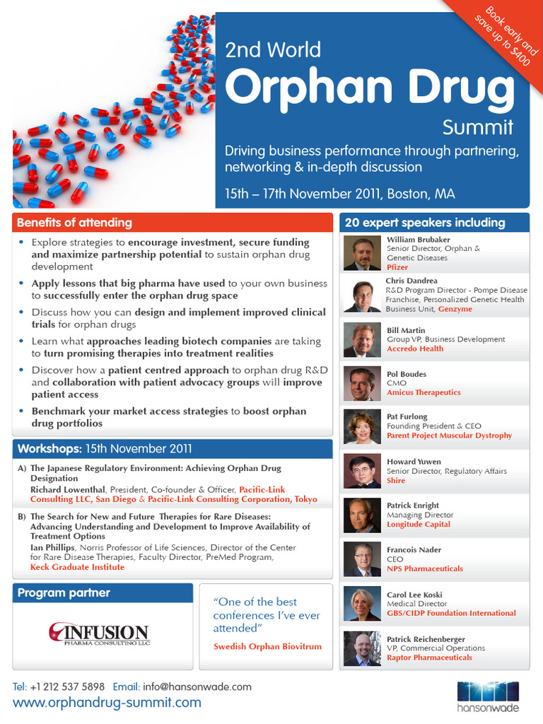 1613 - World Orphan Drugs Summit USA-MKT PDF | PDF | Pharmaceutical ...