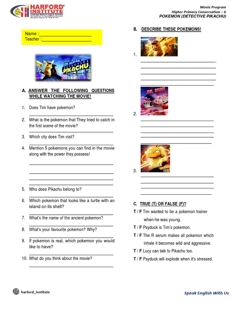 Detective Pikachu Movie Program | PDF