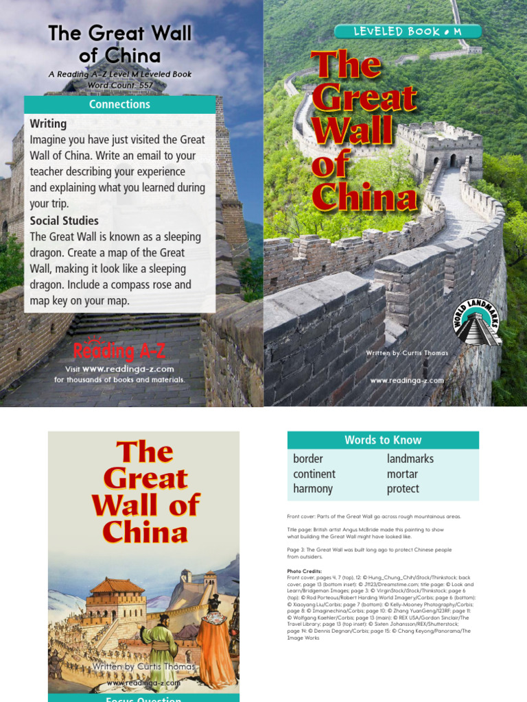 Great Wall of China: Level M Book | PDF | Brick | China