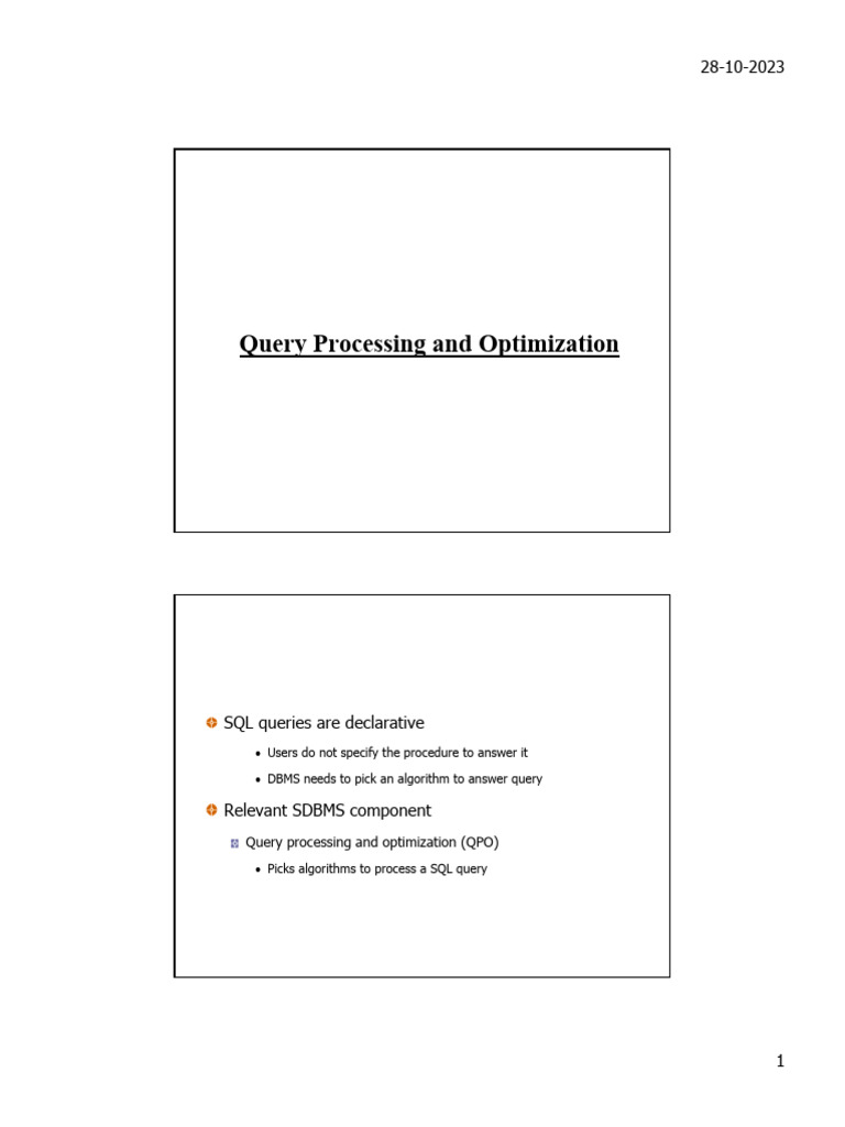 Query Processing Optimization Pdf World Wide Web Internet And Web