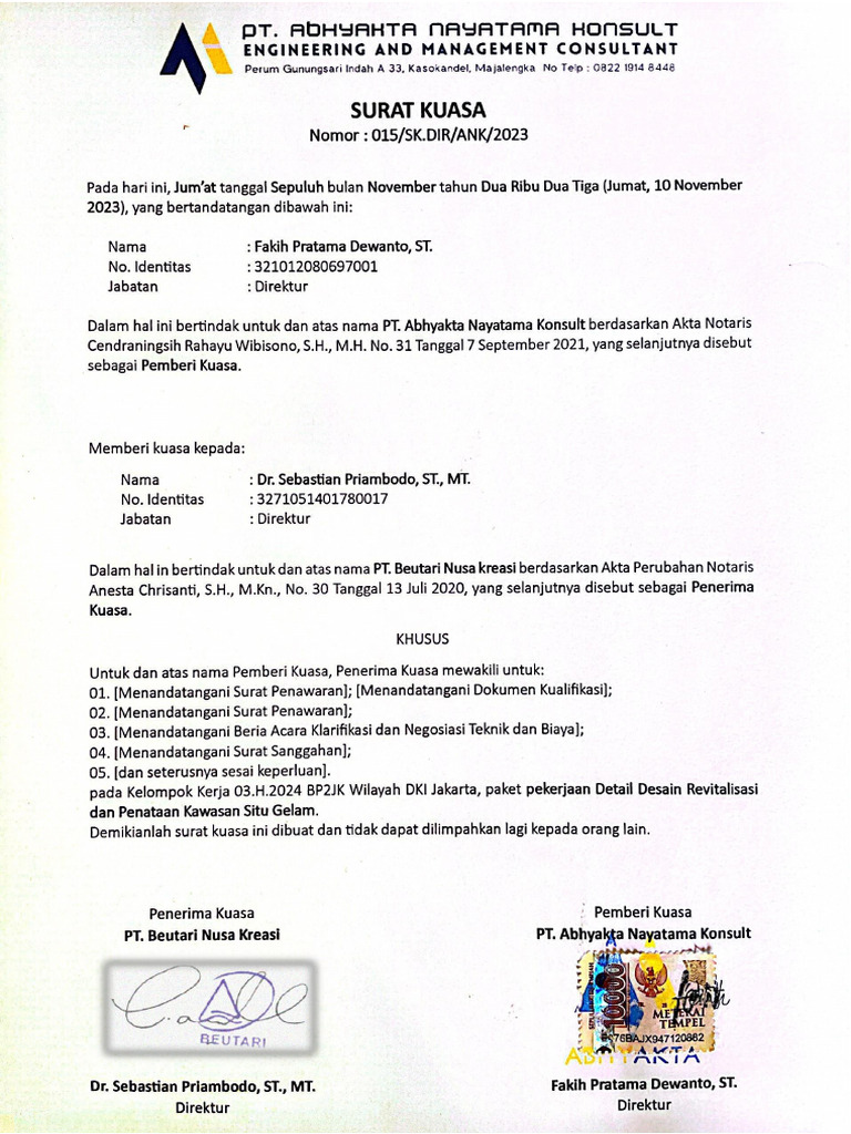 Surat Kuasa ANK | PDF