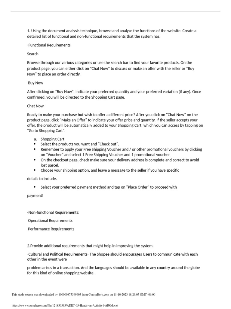 Website Functional Requirements Analysis | PDF | Online Shopping ...