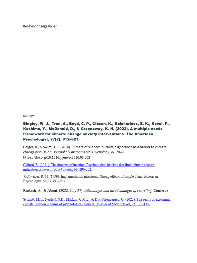 Behavior Change Paper | PDF