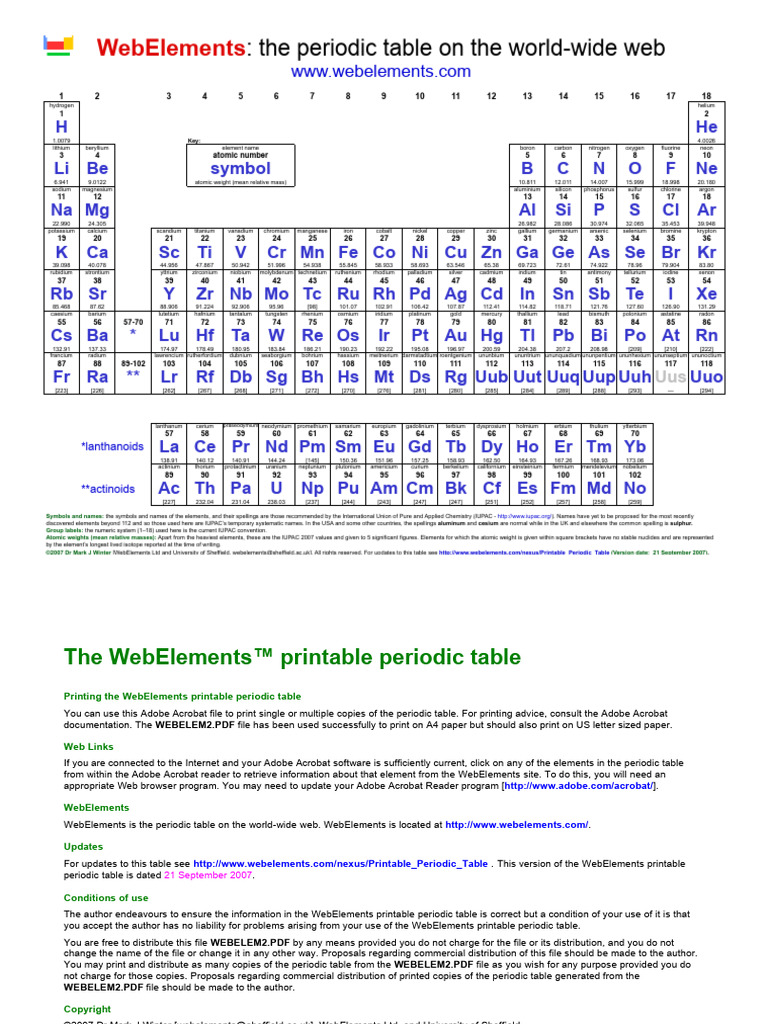 Periodic Table | PDF | Chemical Elements | Materials
