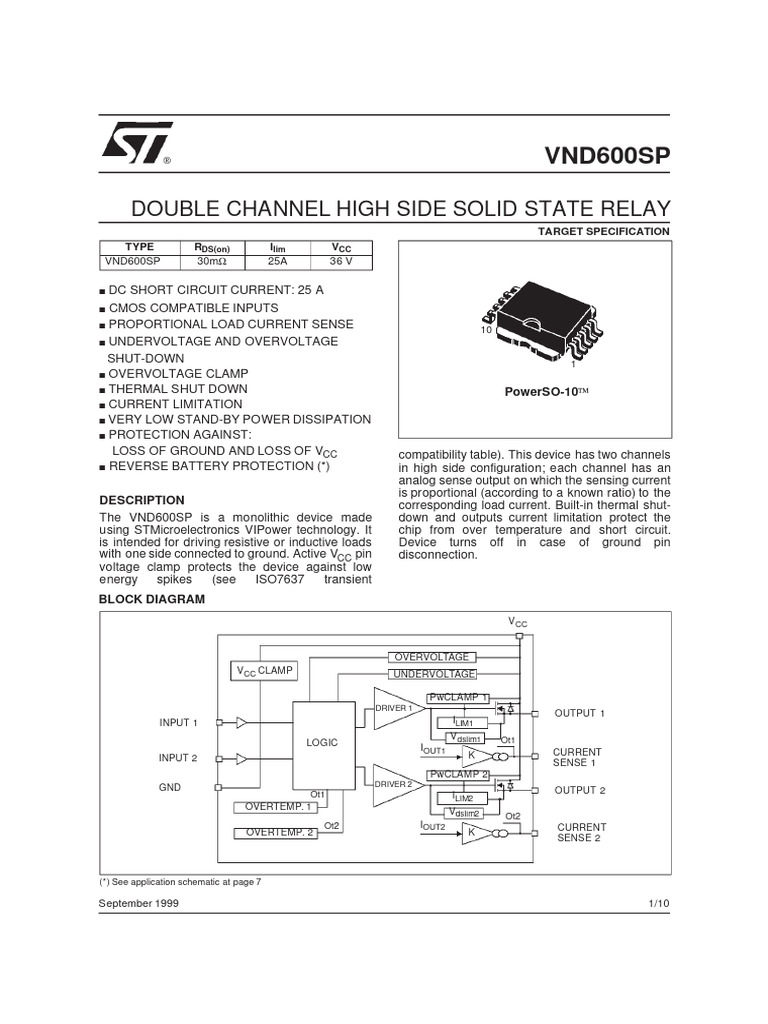 VND600SP | PDF | Cmos | Manufactured Goods