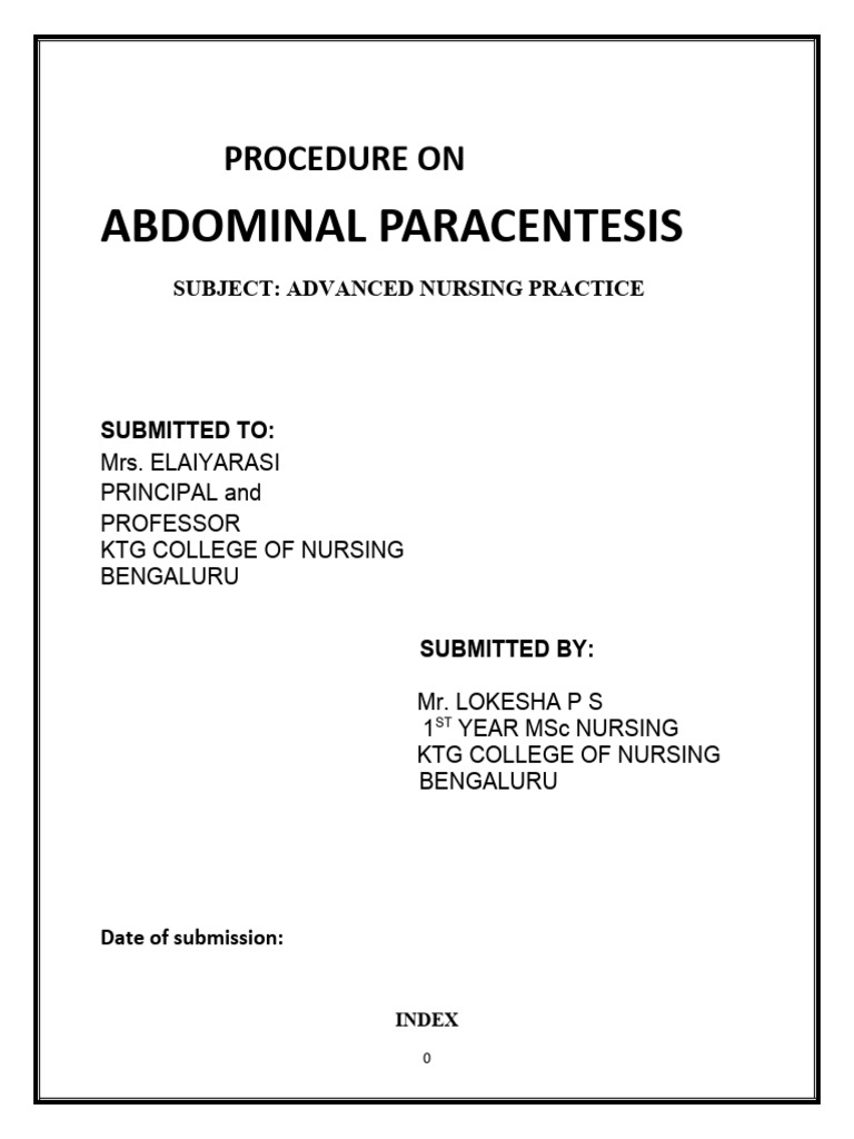 Abdominal Paracentesis-2 | PDF | Medical Specialties | Abdomen