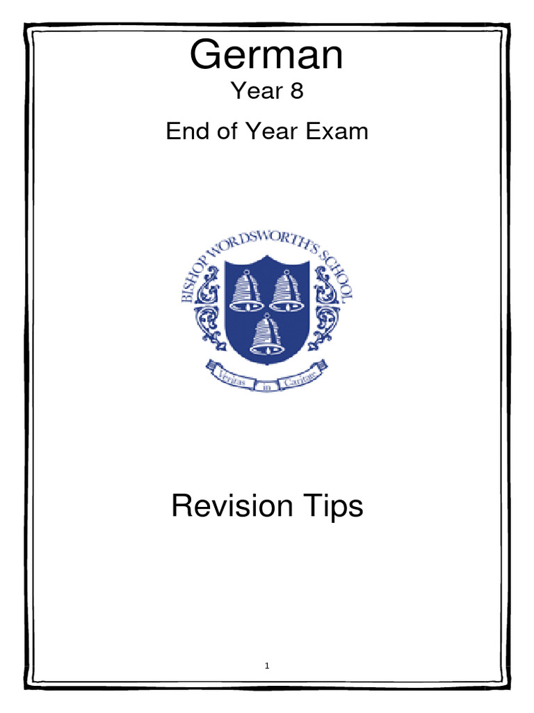 Year 8 Revision Tips | PDF | Grammatical Tense | Vocabulary