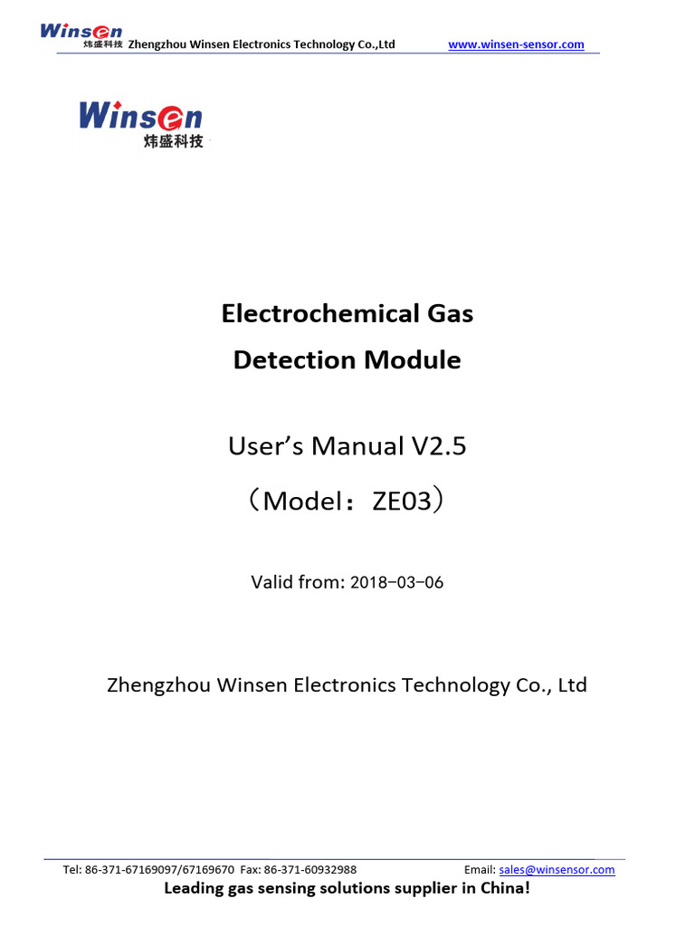 ze03-electrochemical-module-manualv2_5 | PDF | Sensor | Analogue ...