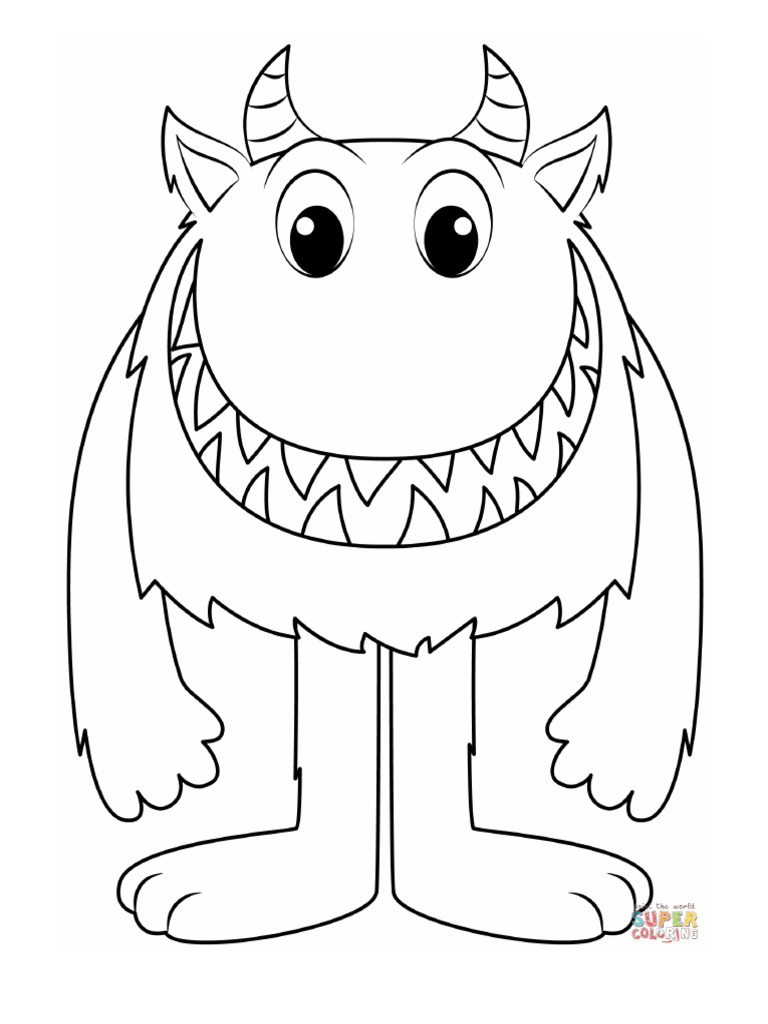 Monster Coloring Page - Free Printable Coloring Pages | PDF