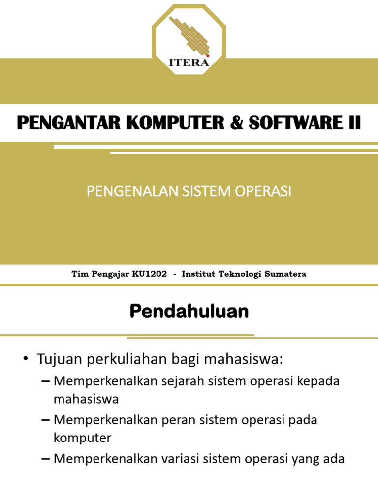 Pertemuan 1 - Pengenalan Sistem Operasi | PDF