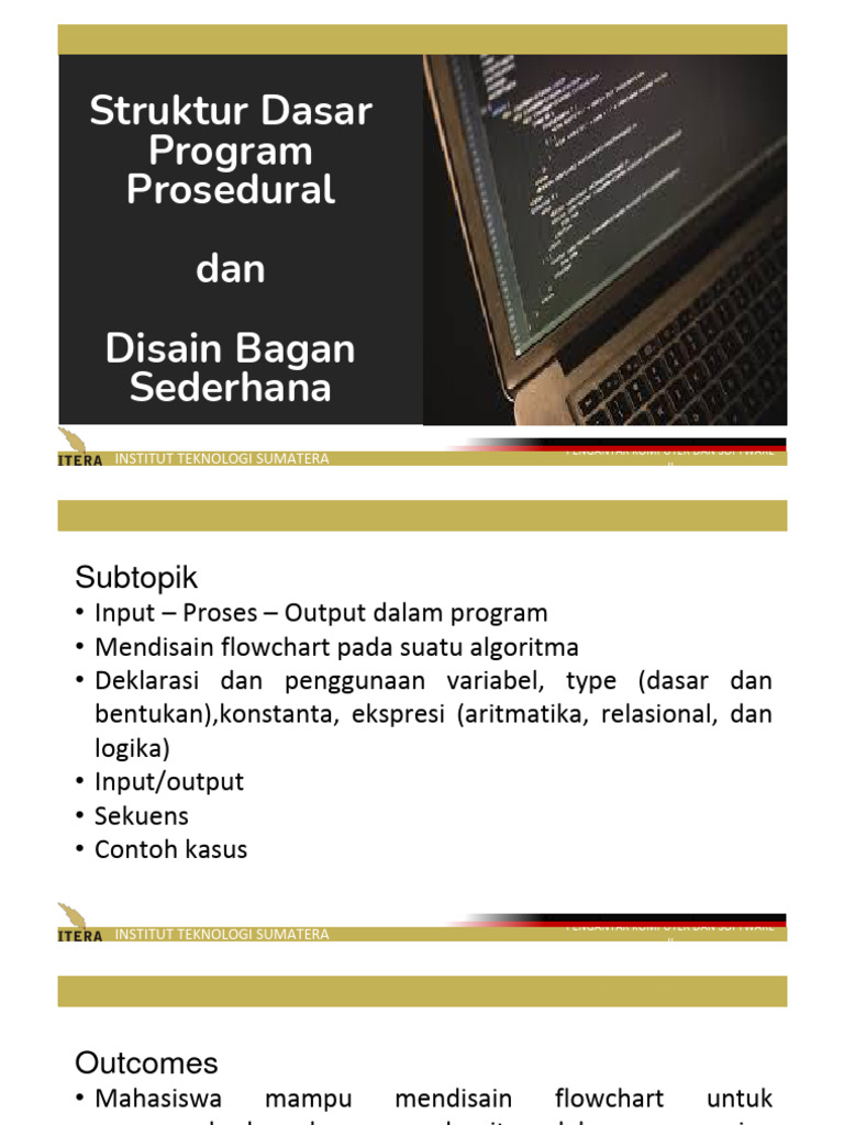 Pertemuan 4 dan 5 - Struktur Dasar Program Prosedural dan Desain Bagan Sederhana | PDF