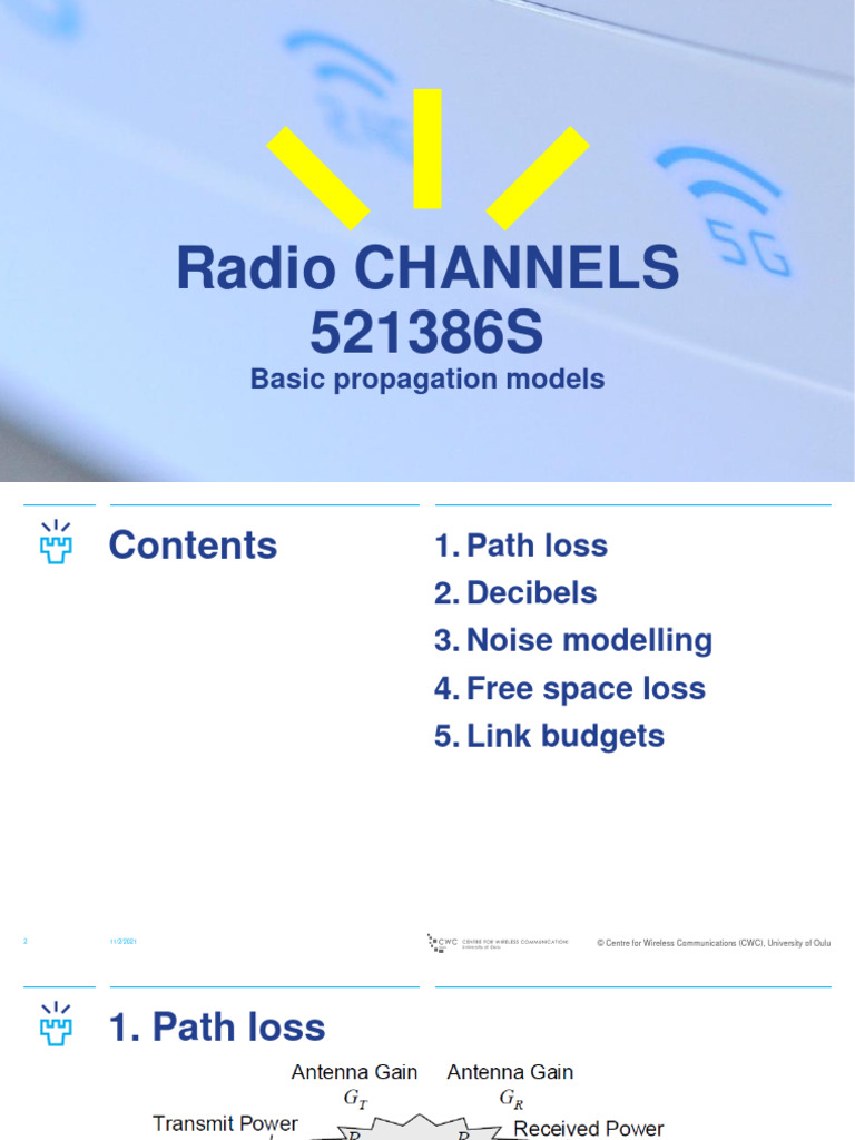 Radio Channels 2021 Lecture 3 Basic Propagation Models | Download Free ...