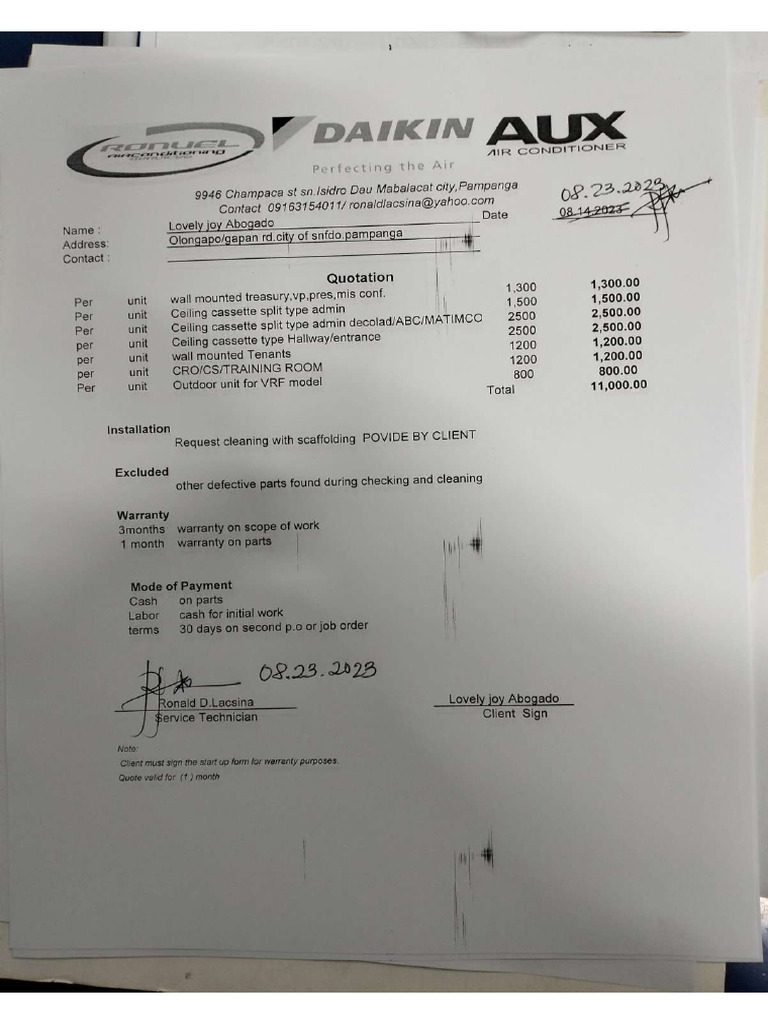 PMS Proposal - Ronuel Aircon Services | PDF