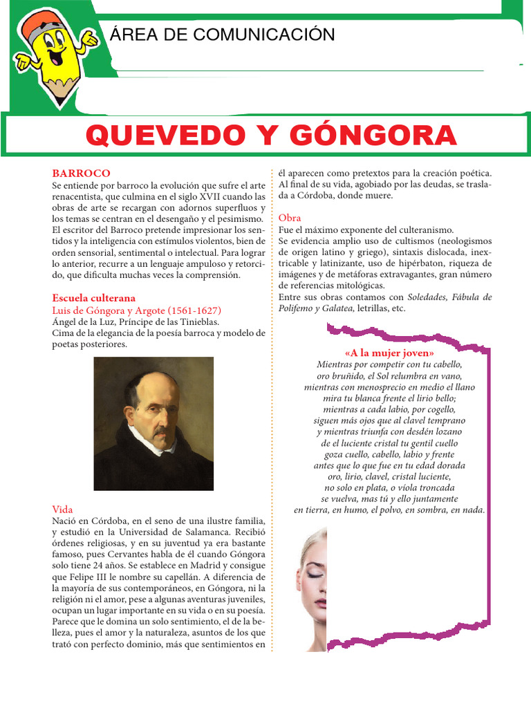 Quevedo y Góngora para Segundo Grado de Secundaria | PDF | Literatura ...