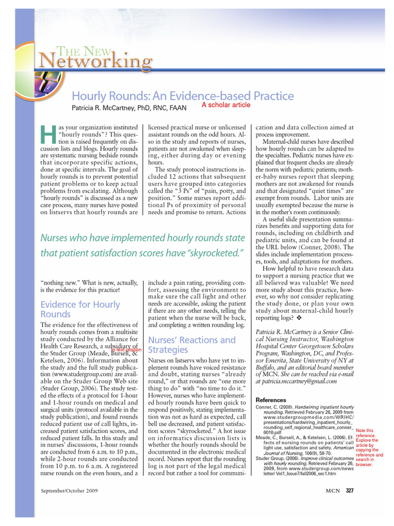 Hourly Rounds - An Evidence-Based Practice | PDF | Nursing | Patient