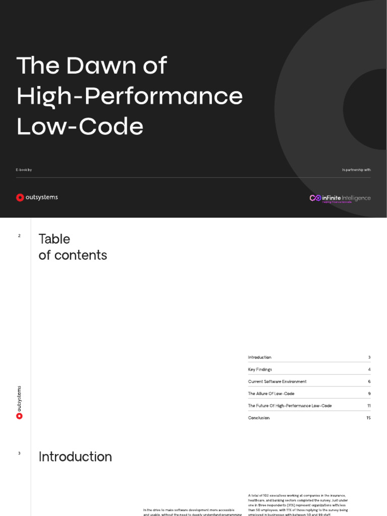 Outsystems The Dawn of High Performance Low Code Ebook | PDF ...