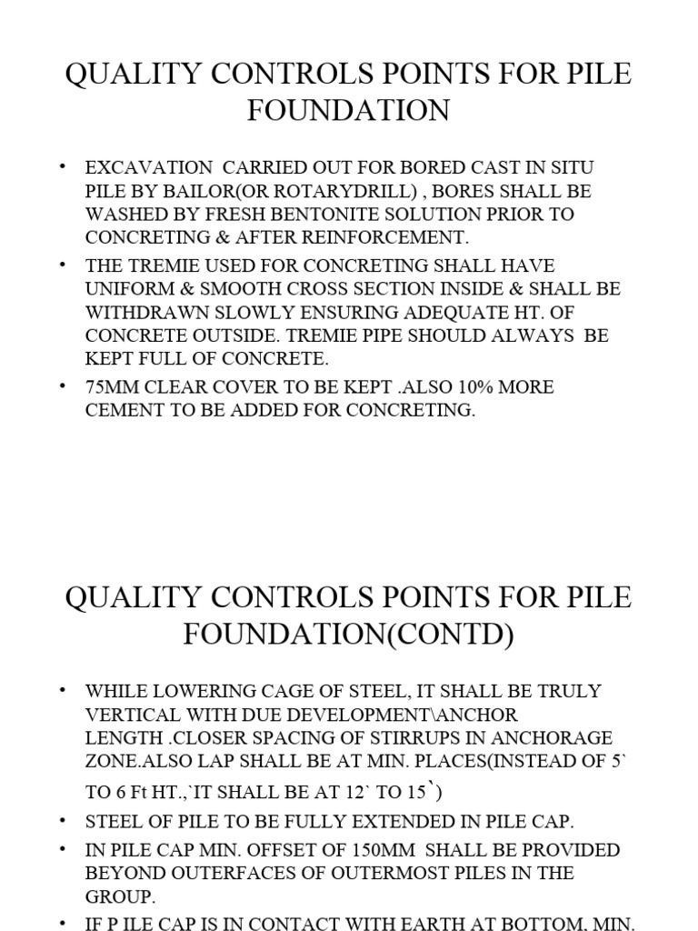 Pile Foundation Quality Control Guidelines | PDF | Deep Foundation ...