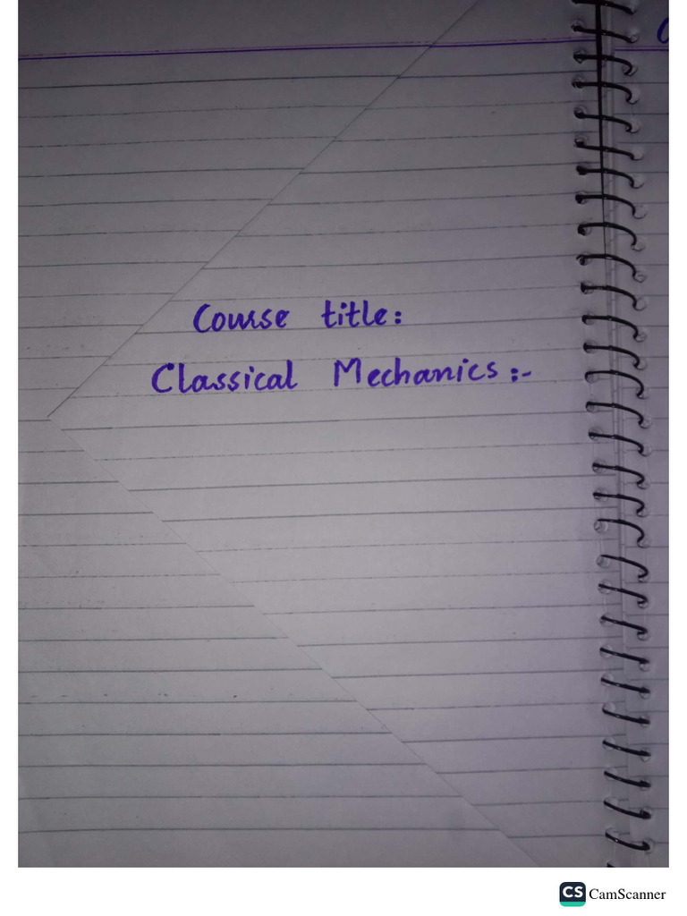 sir Haseeb (classical mechanics) notes | PDF sir Haseeb (classical mechanics) notes | PDF