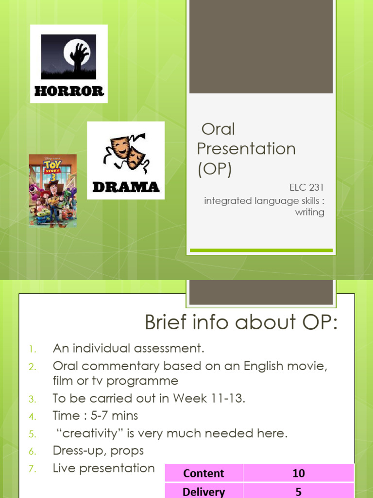 Oral Presentation (ODL) | PDF | Cinematography