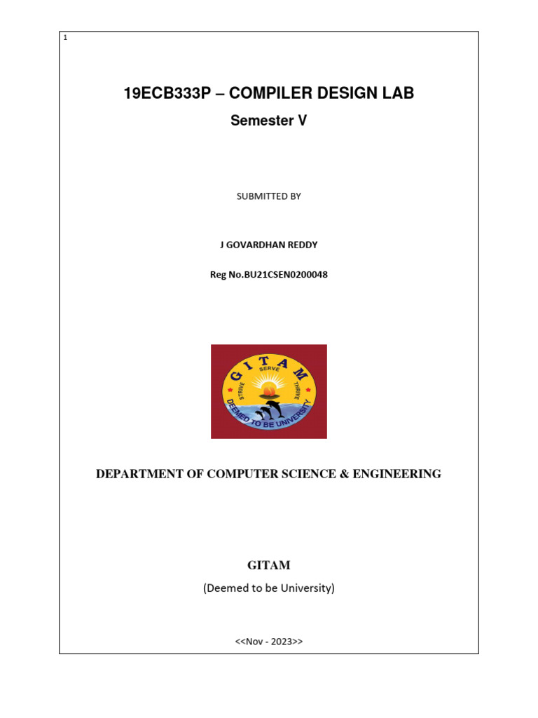 CD Lab | PDF | Parsing | Computer Engineering