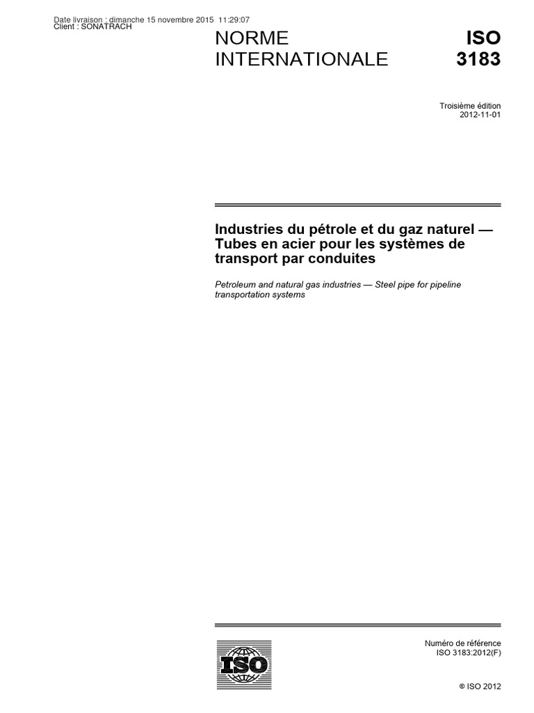 Iso 3183 2012 | PDF | Soudage | Construction