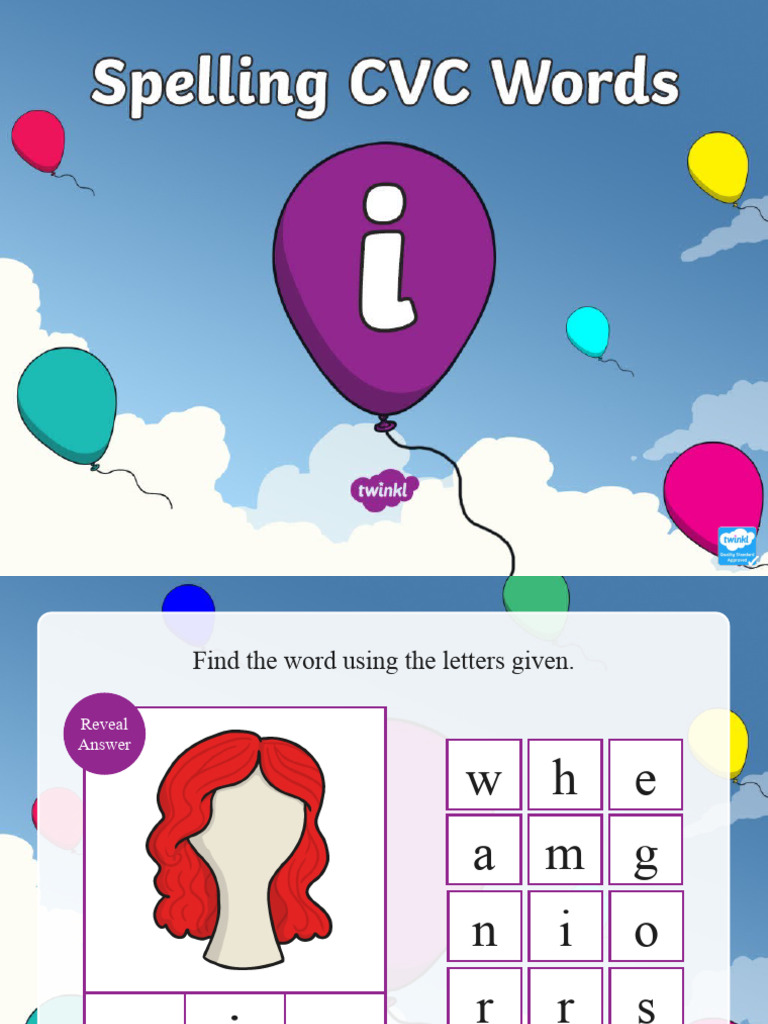 T L 6269 CVC Words I Spelling Powerpoint - Ver - 5 | PDF | Language ...