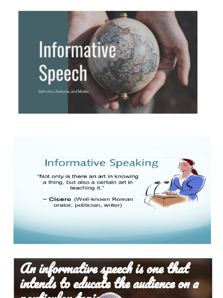 Informative Speech | PDF | Mind | Definition
