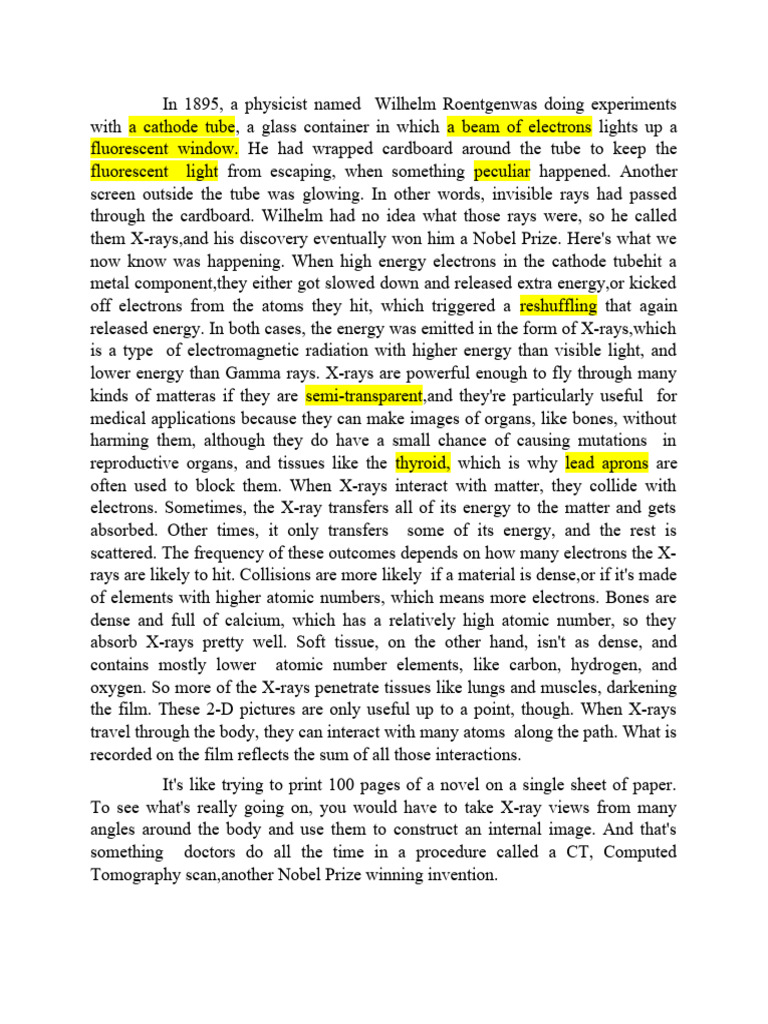 Authentic Listening X-Rays - Script | Download Free PDF | X Ray | Ct Scan