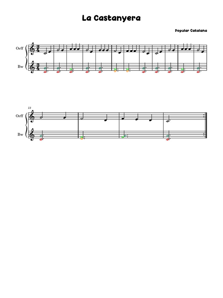 La Castanyera - Boomwhackers | PDF