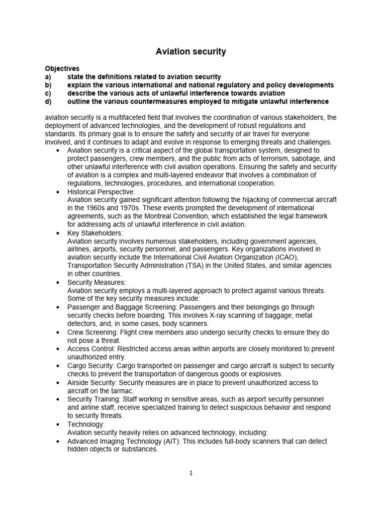 Airfield Safety and Procedures SECURITY Notes | PDF | Airport Security ...