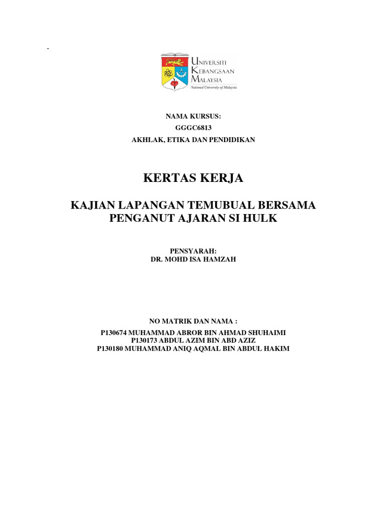 Deraf Kertas Kerja Kajian Ajaran Sihulk | PDF