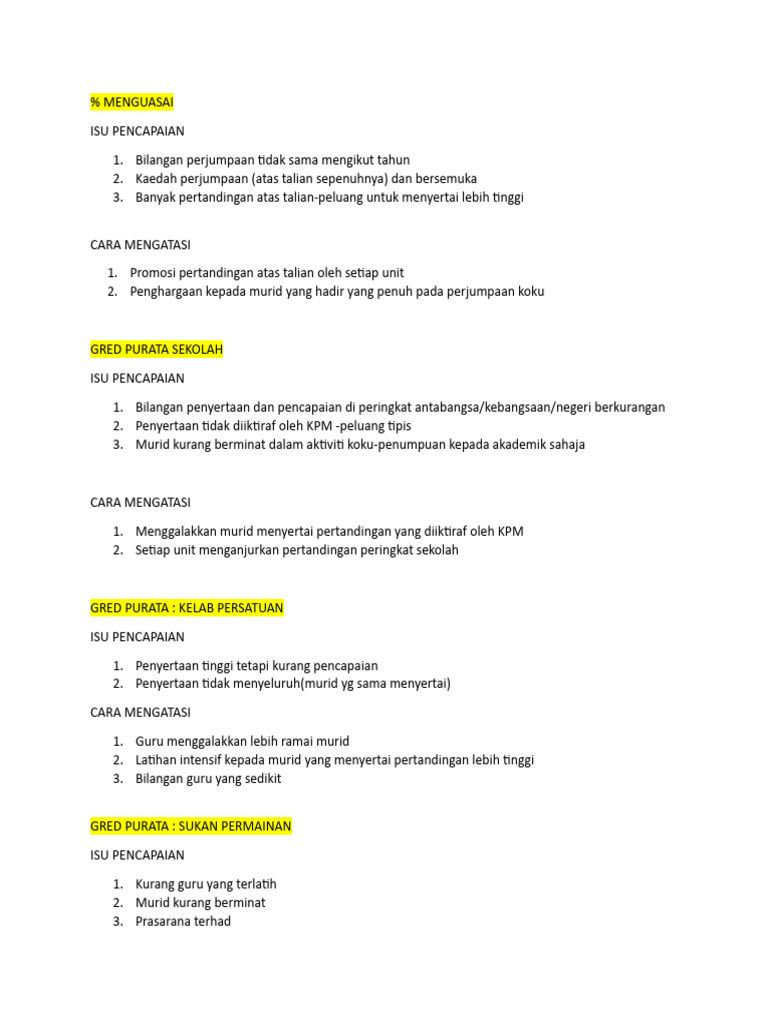 Isu Dan Intervensi Unit Koku | PDF
