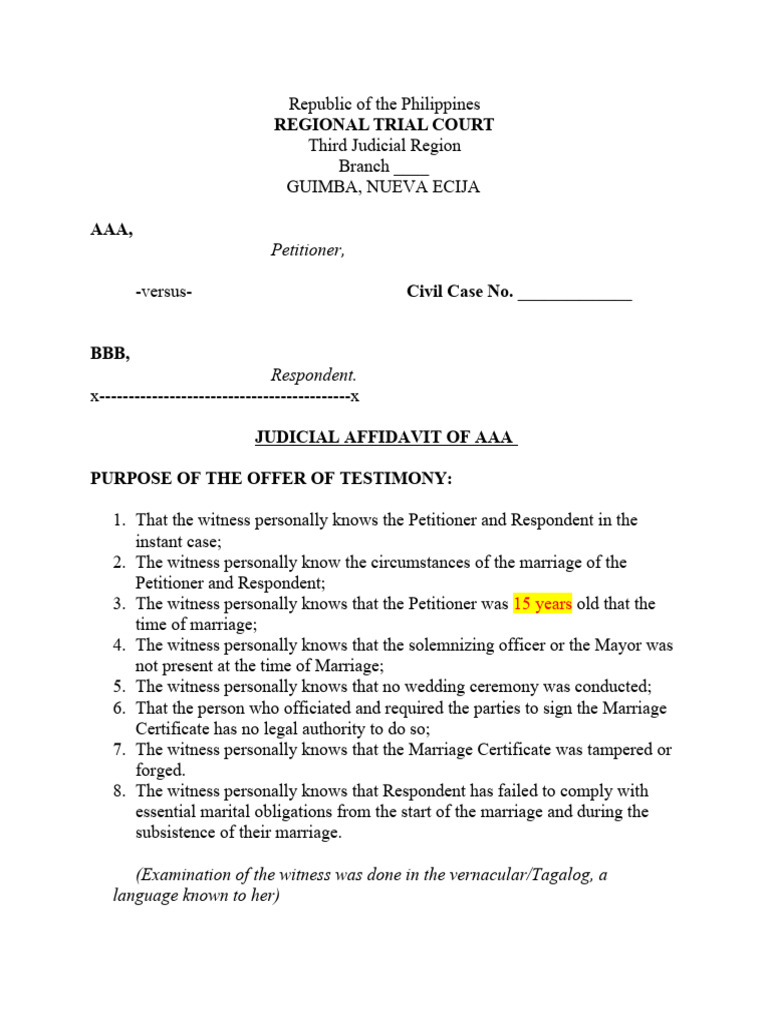 Judicial Affidavit | PDF | Affidavit | Evidence