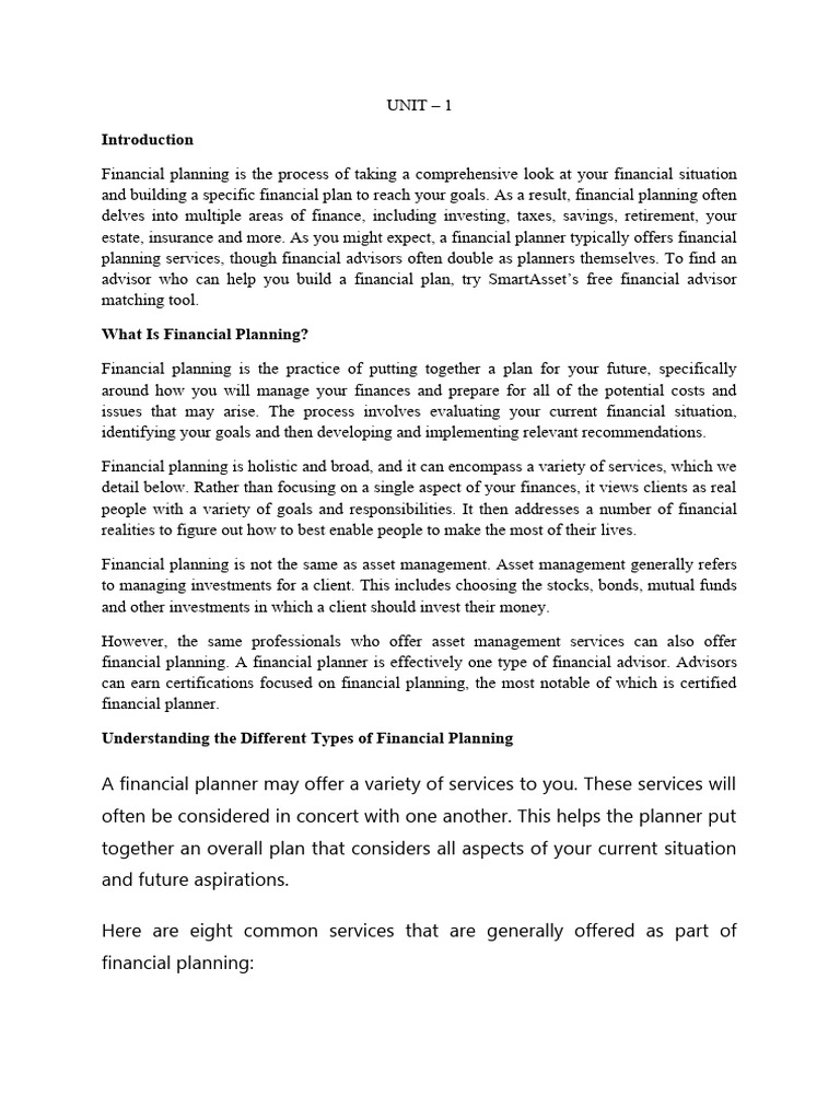Unit 1 Material | PDF | Diversification (Finance) | Financial Risk Unit 1 Material | PDF | Diversification (Finance) | Financial Risk