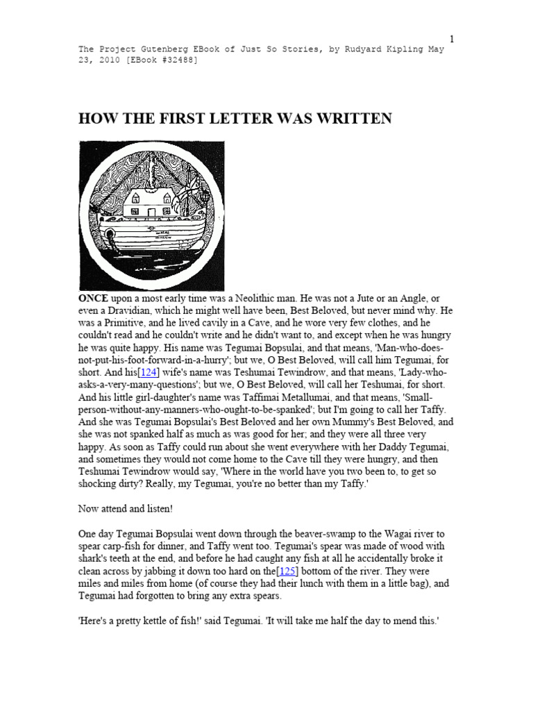 43.01.kipling - HOW THE FIRST LETTER WAS WRITTEN | PDF