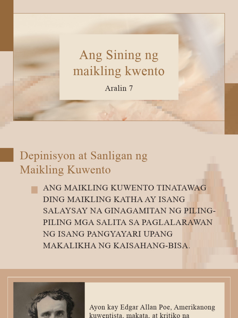 Ang Sining NG Maikling Kwento Aralin 7 - 20230920 - 060330 - 0000 | PDF