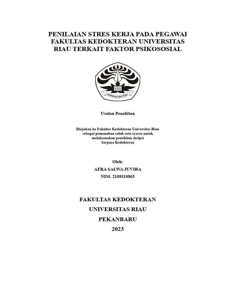 Proposal Penelitian - AFRA SALWA JUVIRA - 2108110863 | PDF