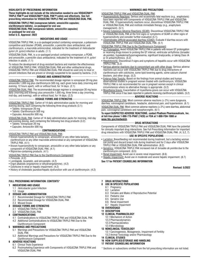 VOQUEZNA TRIPLE PAK and VOQUEZNA DUAL PAK FDA Final Label 3 | PDF ...