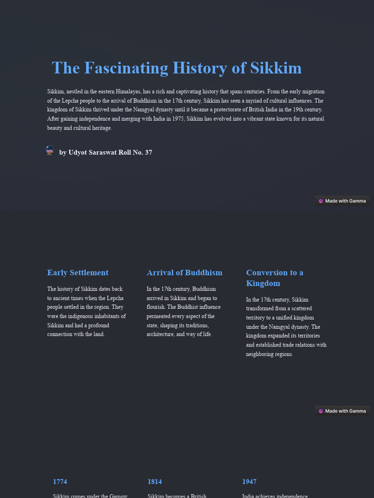 Sikkim: A Rich Historical Overview | PDF