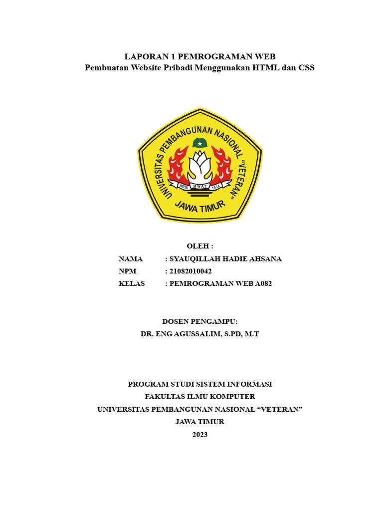 Laporan Pembuatan Website Pribadi | PDF