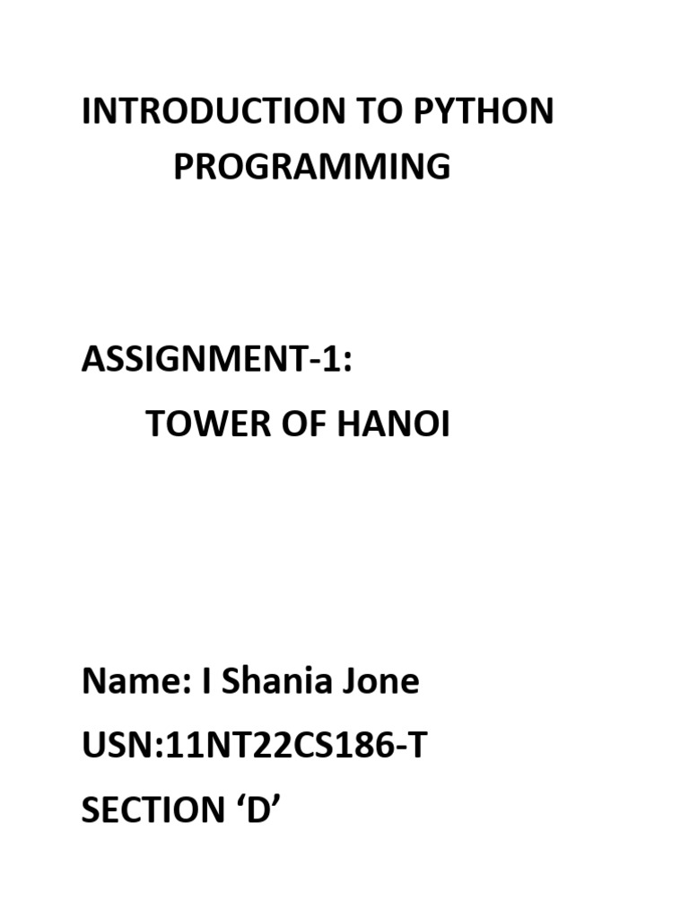 Tower of Hanoi | PDF | Computer Programming | Computing Tower of Hanoi | PDF | Computer Programming | Computing