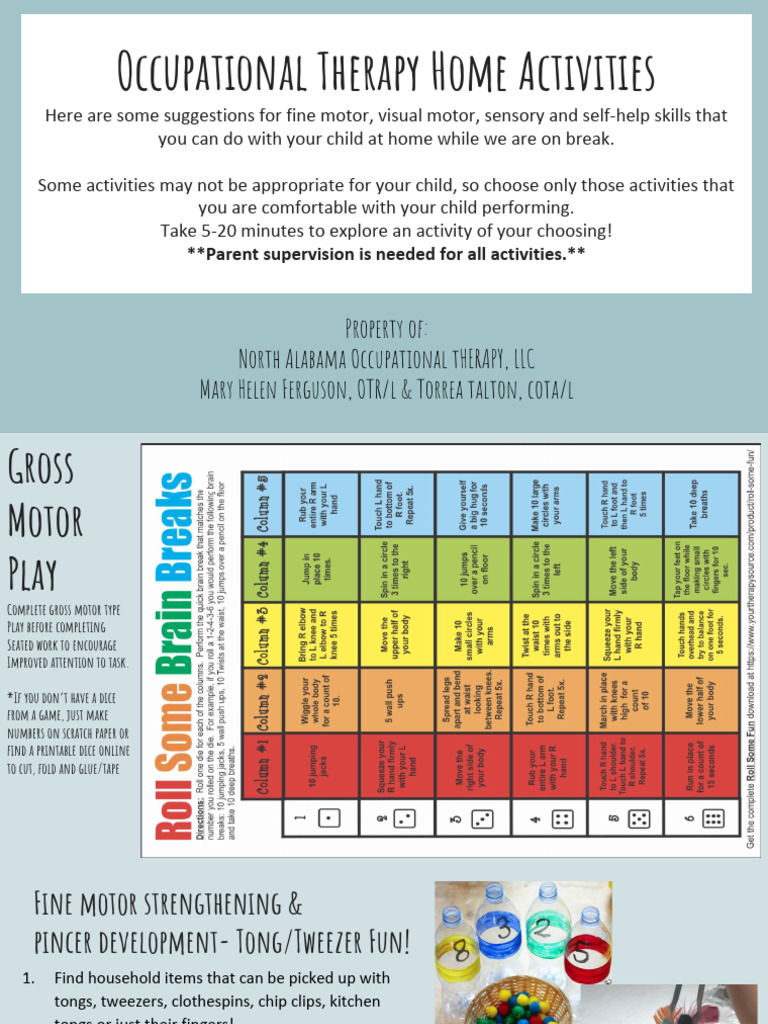 At-Home Occupational Therapy Activities | PDF | Toys