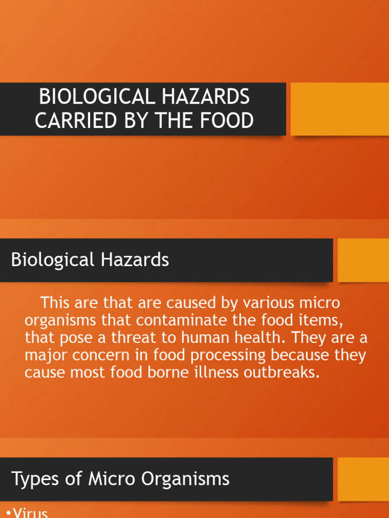Biological Hazards Carried by The Food | PDF | Infection | Meat