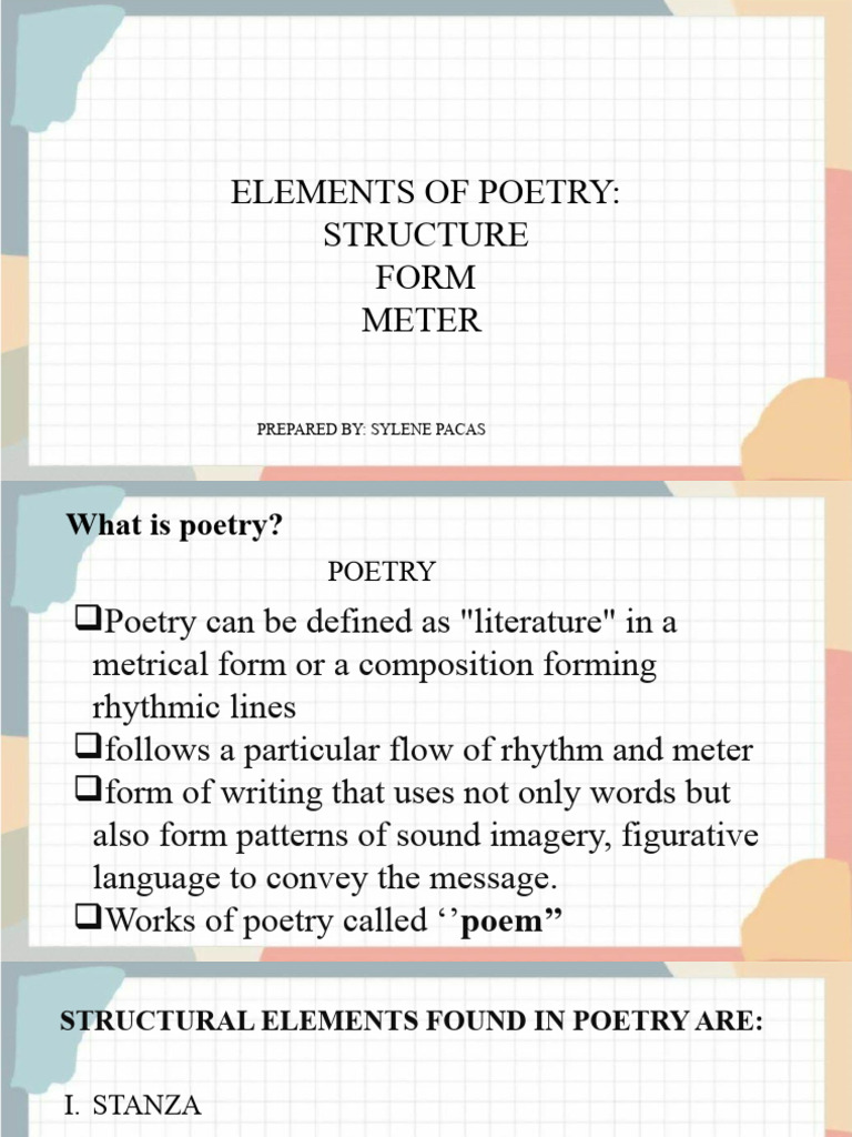 Elements of Poetry | Download Free PDF | Poetry | Metre (Poetry)