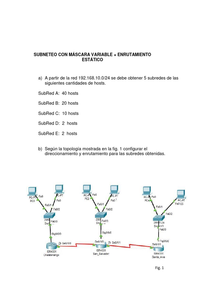 Enrutamiento Estatico | PDF | Enrutador (Computación) | Dirección IP