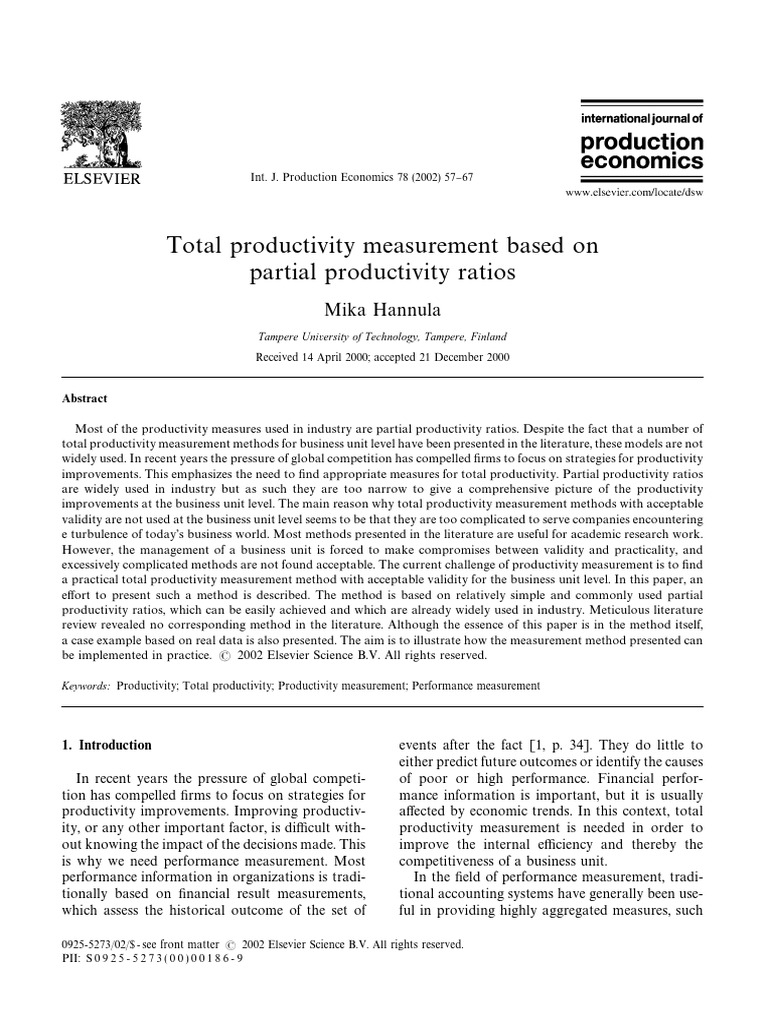 Total_productivity_measurement_based_on | PDF | Validity (Statistics ...